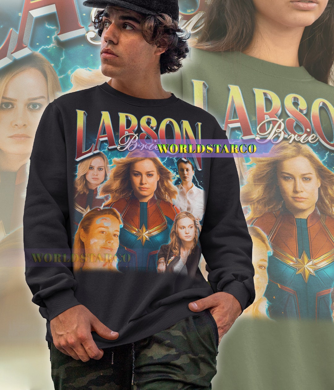 BRIE LARSON Vintage Sweatshirt, Brie Larson Homage Sweater, Brie Larson ...