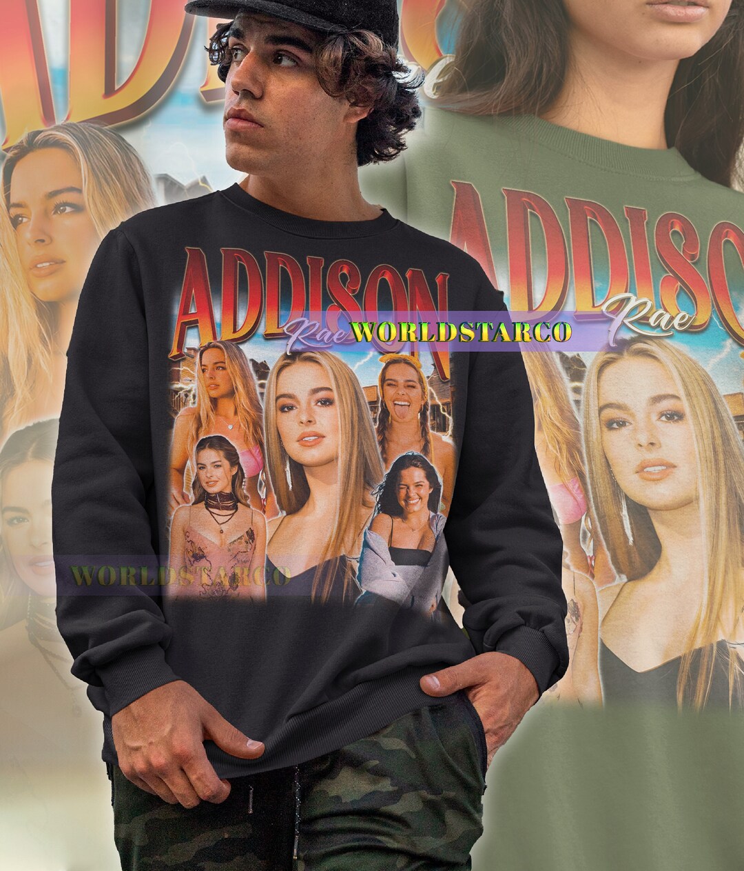 ADDISON RAE Vintage Sweatshirt, Addison Rae Rap Sweater, Addison Rae ...