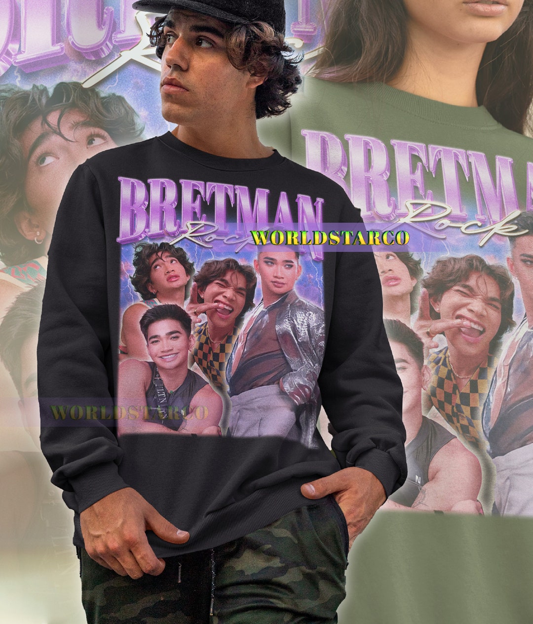 BRETMAN ROCK Retro Sweatshirt, Bretman Rock Sweater, Funny Bretman Rock ...