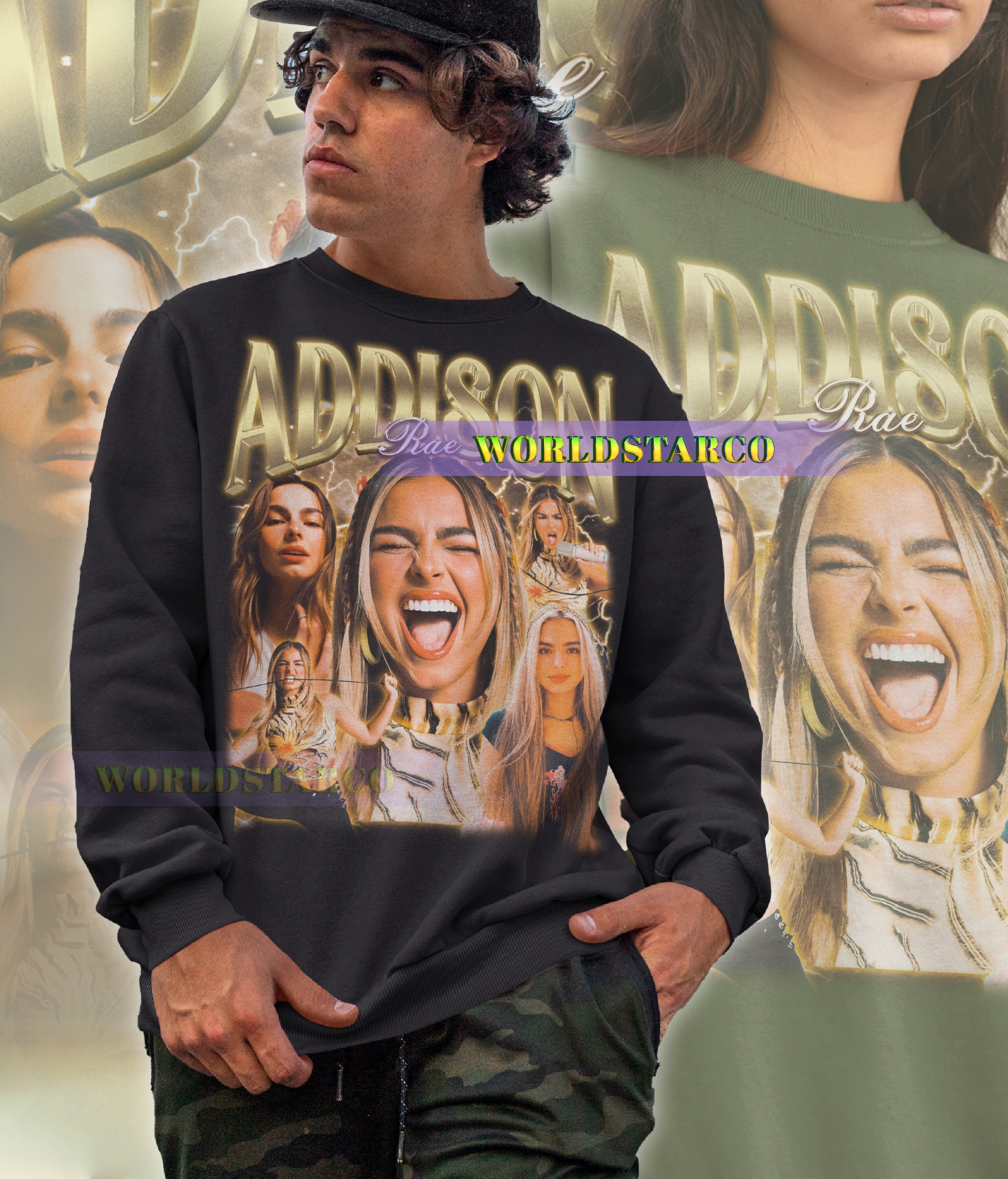 ADDISON RAE Vintage Sweatshirt, Addison Rae Rap Sweater, Addison Rae ...