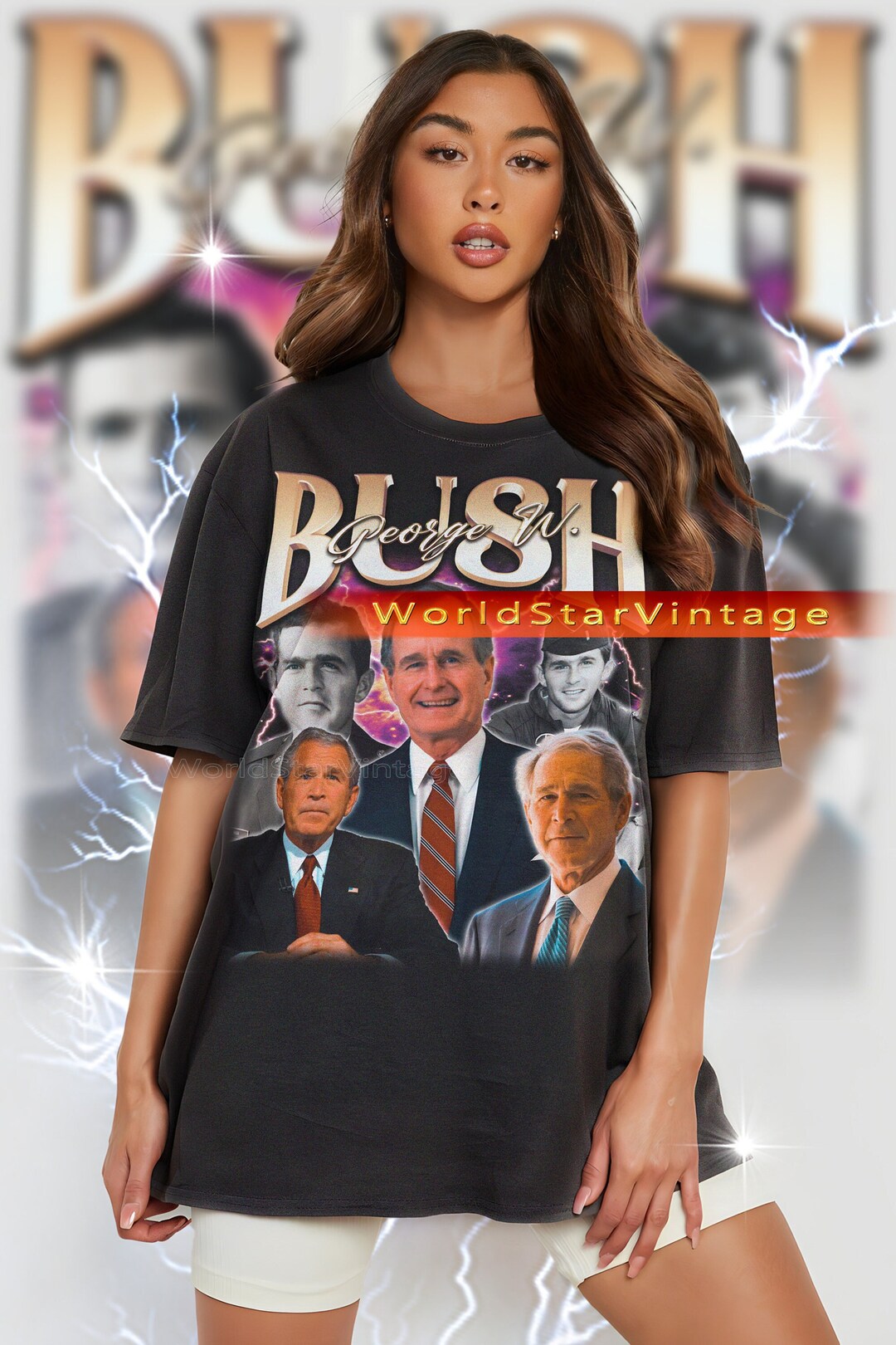 GEORGE W. BUSH Vintage Shirt, George W Bush Homage Tshirt, George W ...