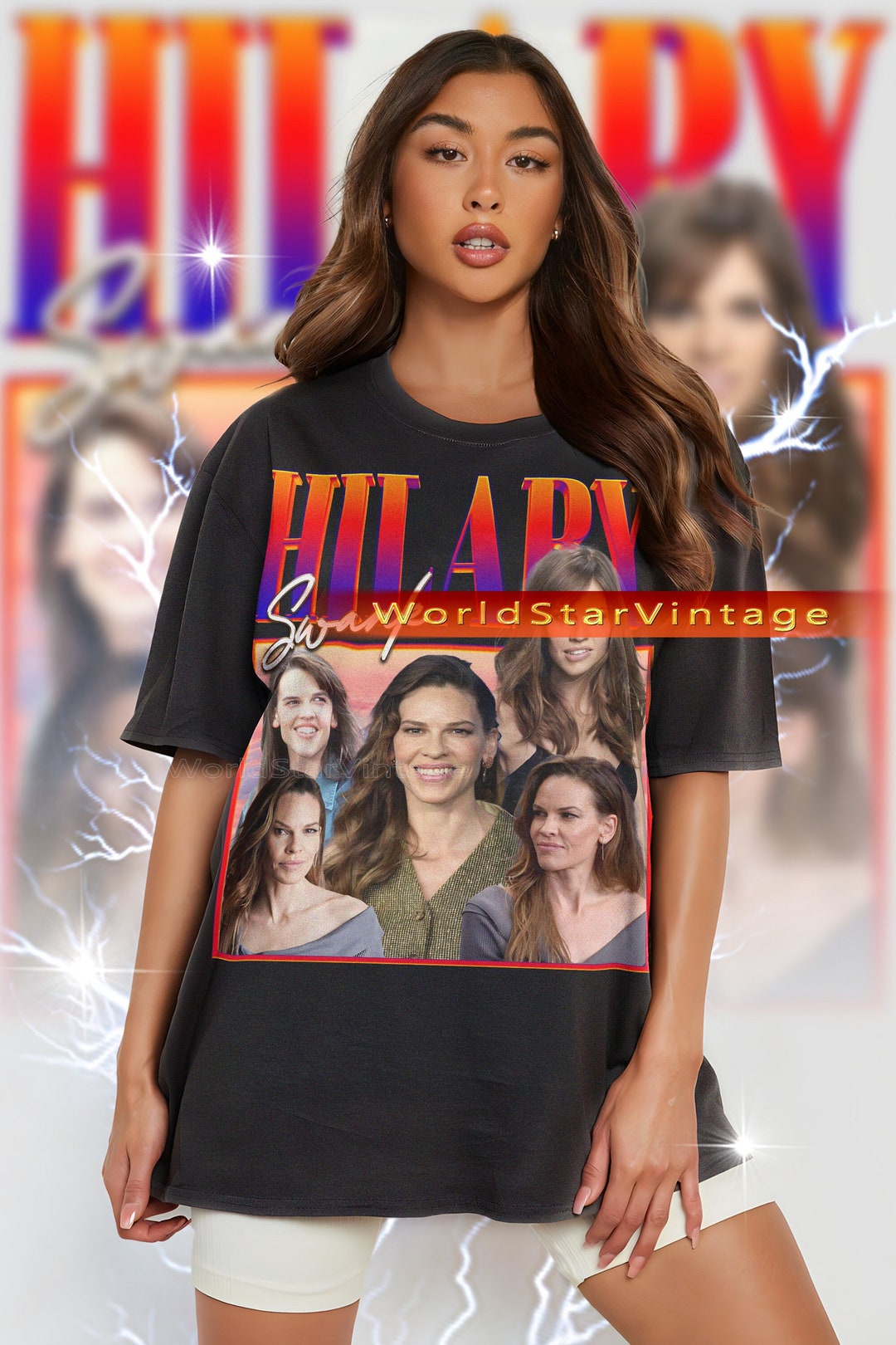 HILARY SWANK Vintage Tshirt, Hilary Swank Homage Shirt, Hilary Swank ...