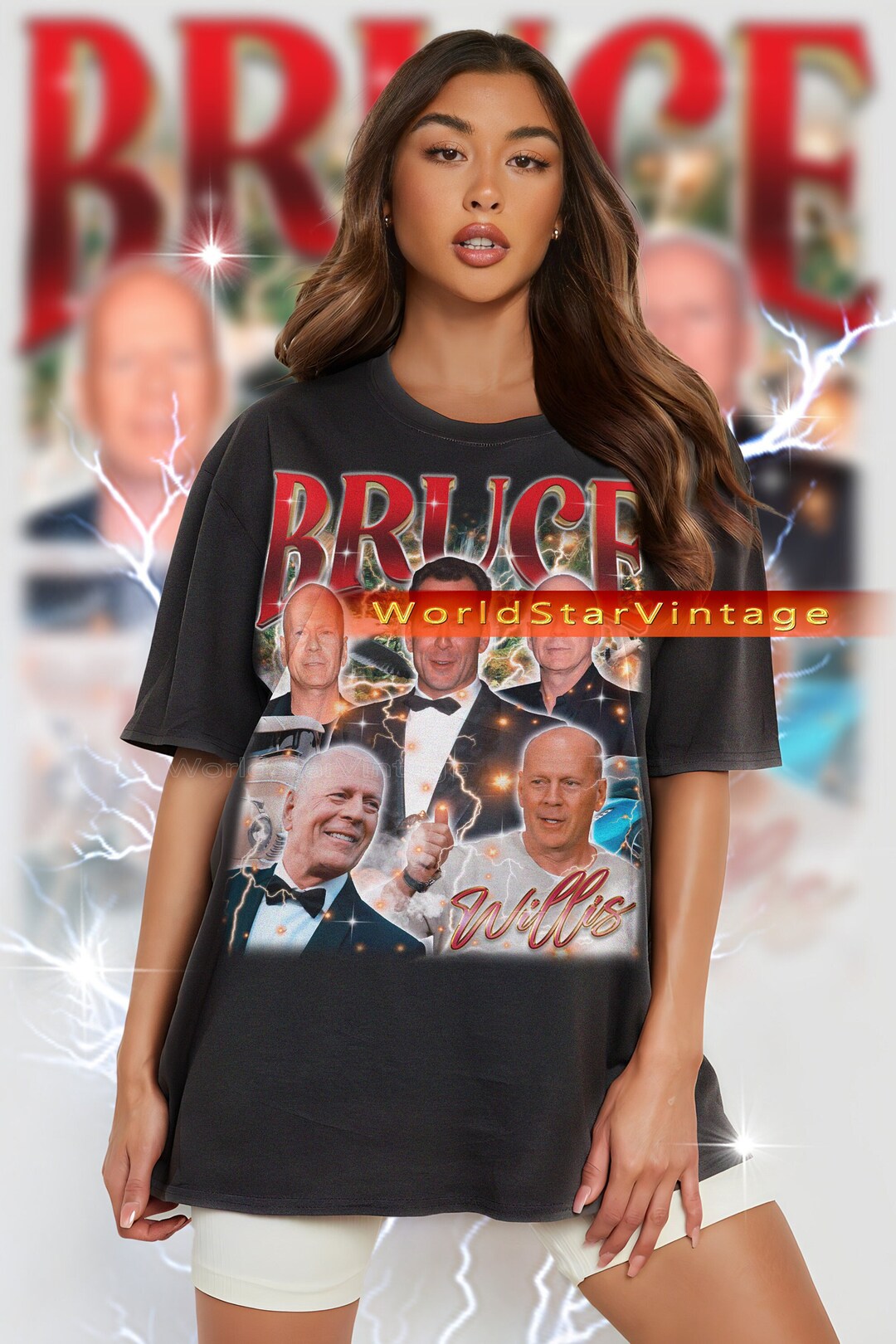BRUCE WILLIS Vintage Tshirt, Bruce Willis Homage Shirt, Bruce Willis ...