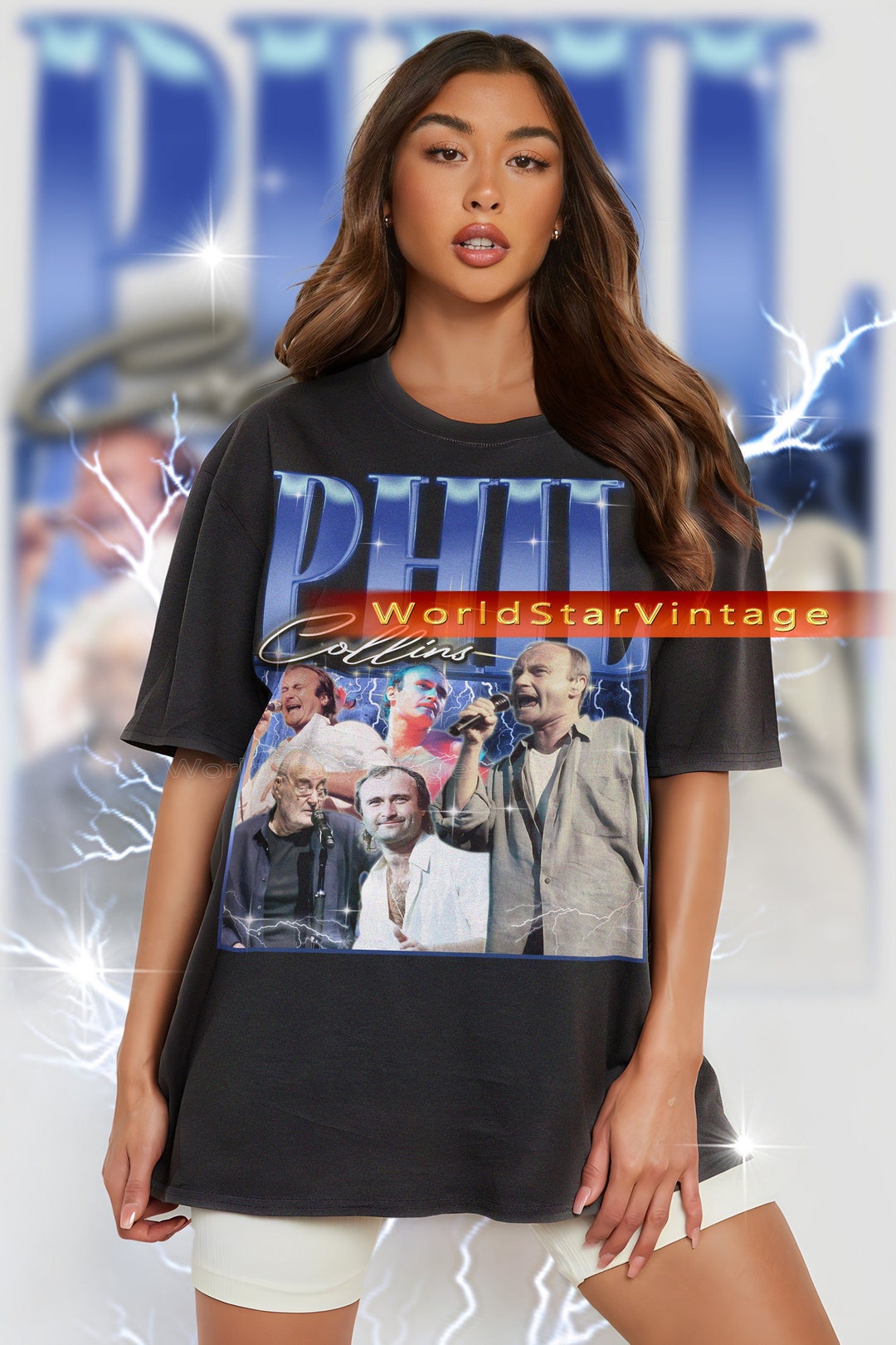PHIL COLLINS Vintage Shirt, Phil Collins Homage Tshirt, Phil Collins ...