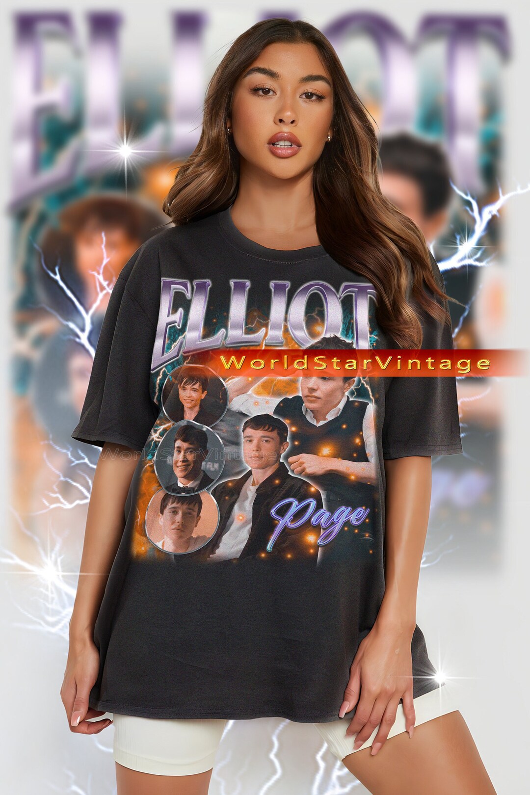 ELLIOT PAGE Vintage Tshirt, Elliot Page Homage Shirt, Elliot Page Fan ...