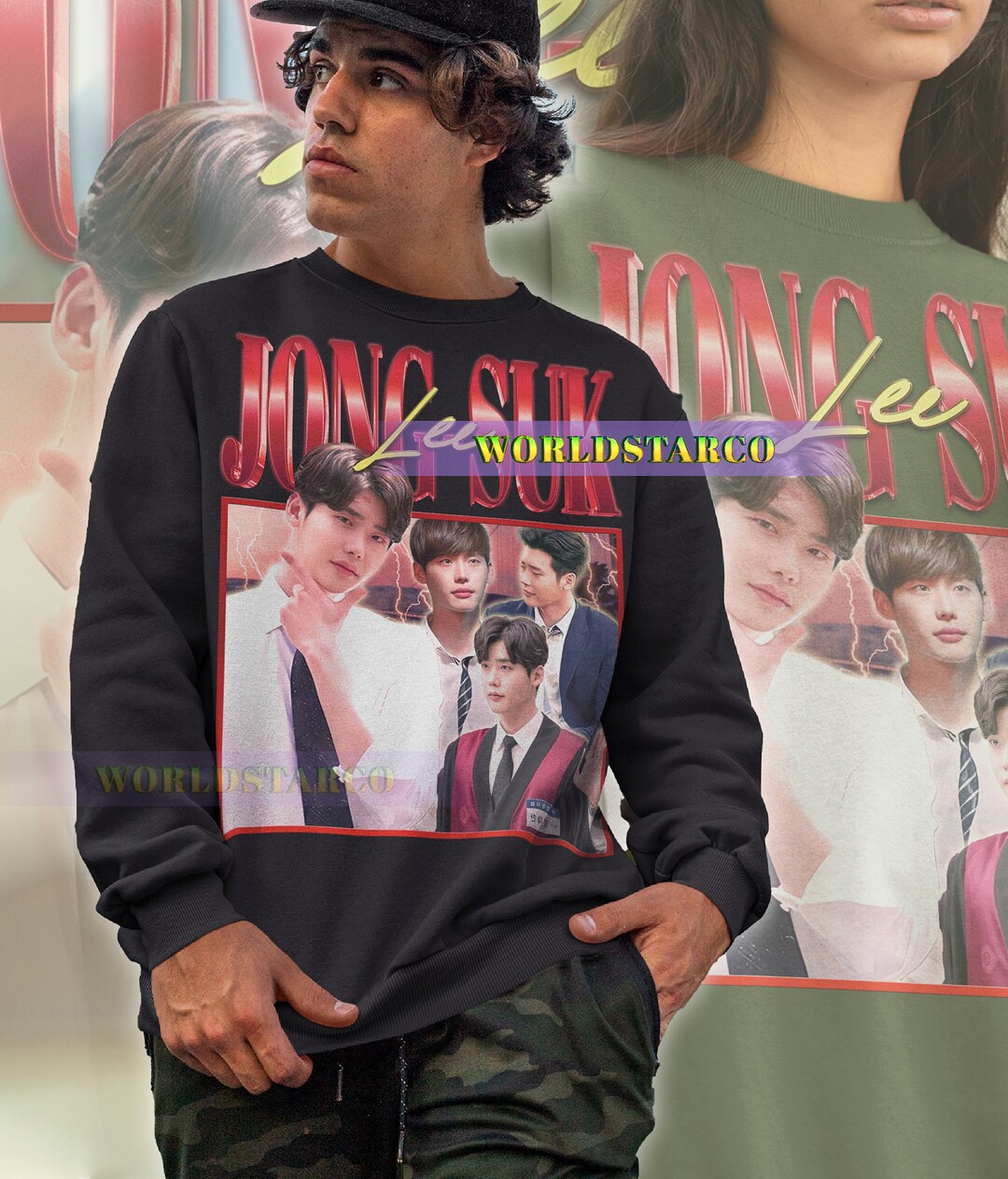 LEE JONG SUK Vintage Sweatshirt, Lee Jong Suk Homage Sweater, Lee Jong ...