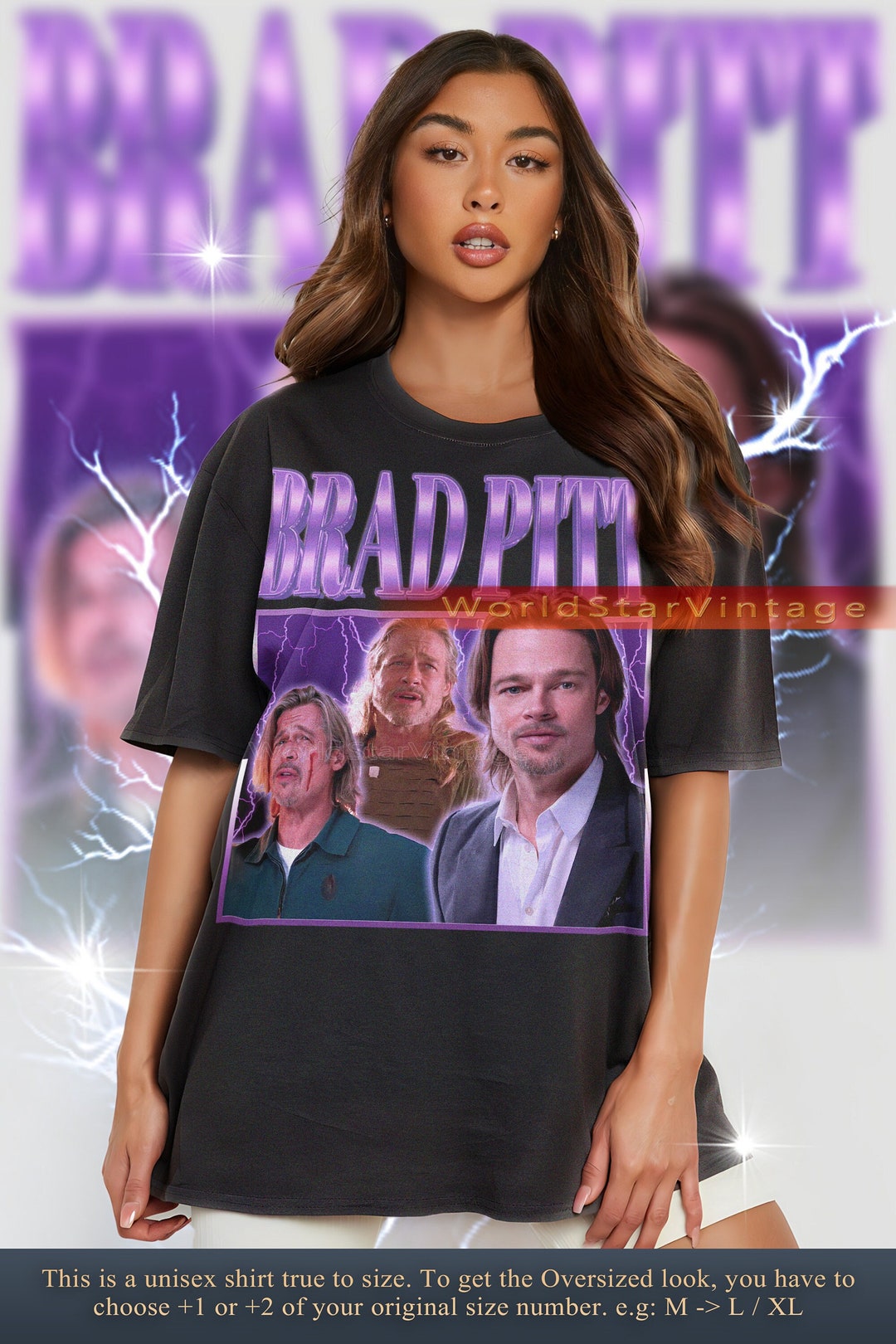 BRAD PITT Vintage Shirt, Brad Pitt Homage Tshirt, Brad Pitt Fan Tees ...