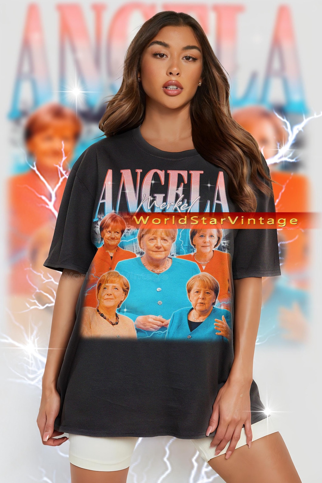 ANGELA MERKEL Vintage Shirt, Angela Merkel Homage Tshirt, Angela Merkel ...