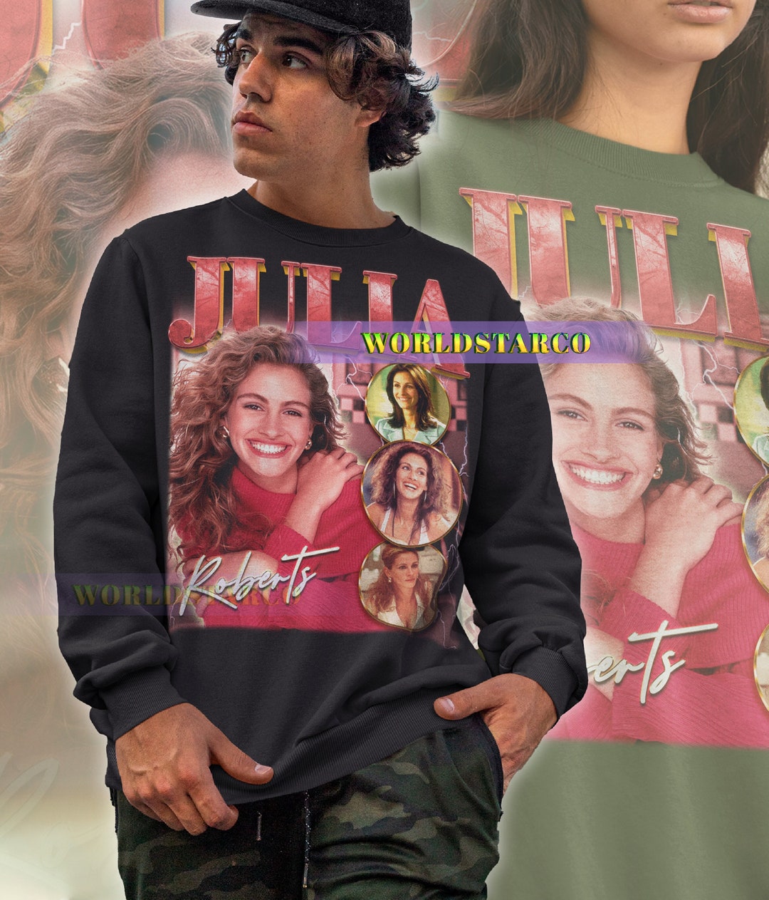 JULIA ROBERTS Vintage Sweatshirt, Julia Roberts Homage Sweater, Julia ...