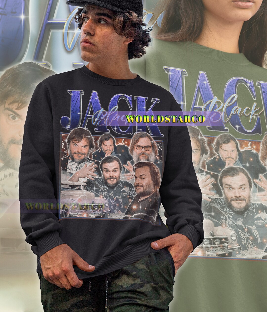 JACK BLACK Vintage Sweatshirt, Jack Black Homage Sweater, Jack Black ...