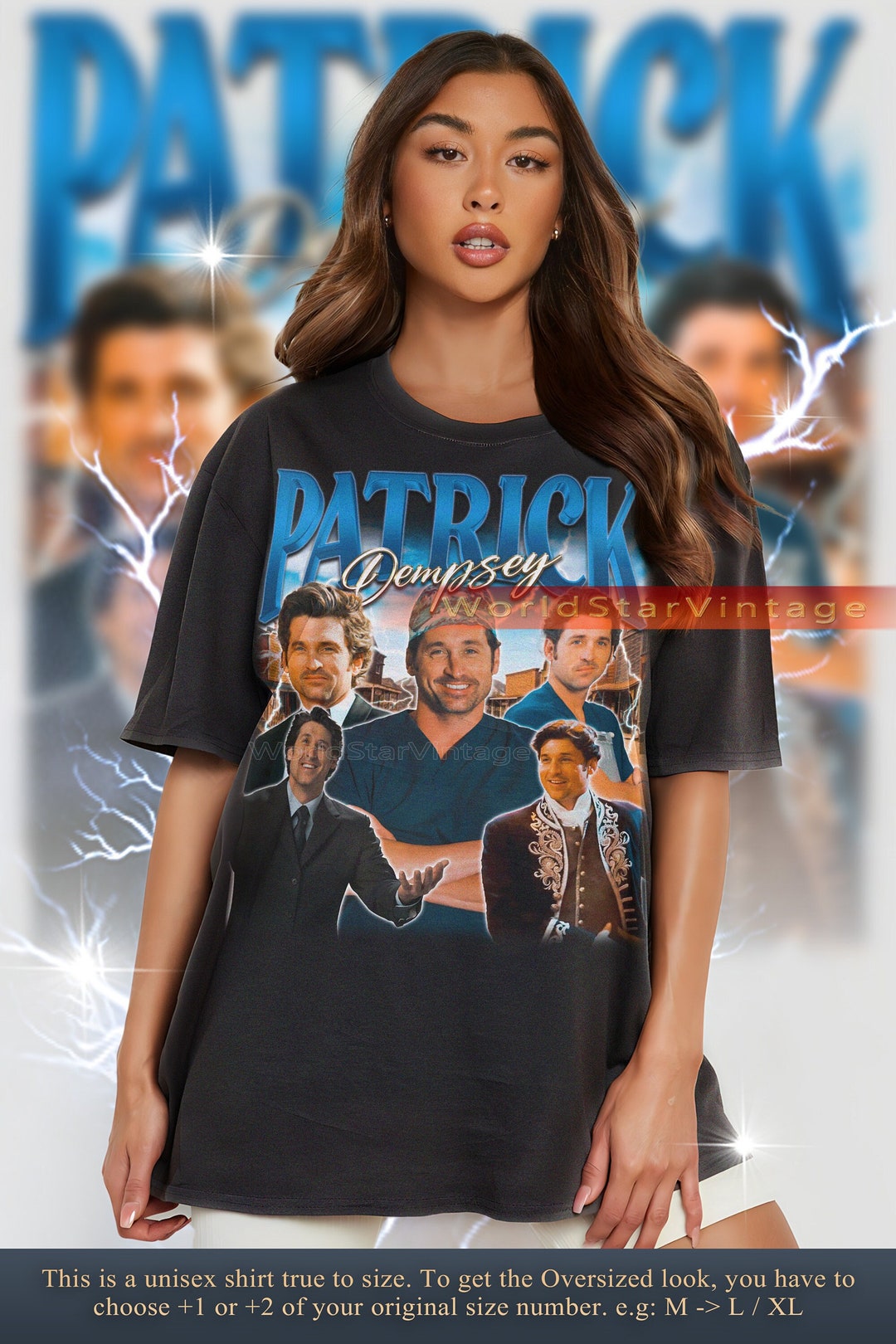 PATRICK DEMPSEY Vintage Shirt, Patrick Dempsey Homage Tshirt, Patrick ...