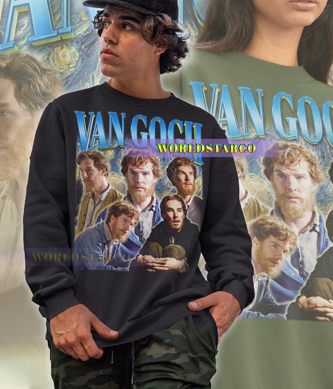 VAN GOGH Vintage Sweatshirt, Van Gogh Homage Sweater, Van Gogh Fan Gift ...