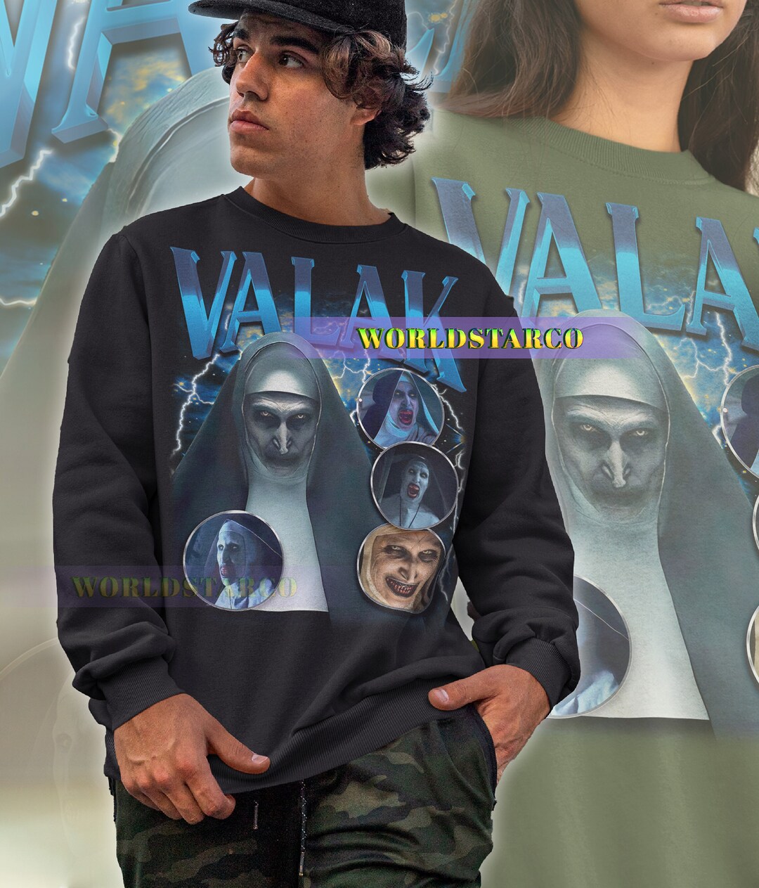 VALAK Vintage Sweatshirt, Valak Homage Sweater, Valak Fan Clothing ...