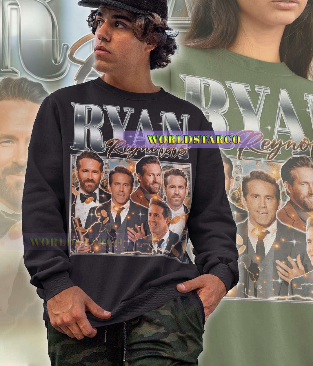 RYAN REYNOLDS Vintage Sweatshirt, Ryan Reynolds Homage Sweater, Ryan ...