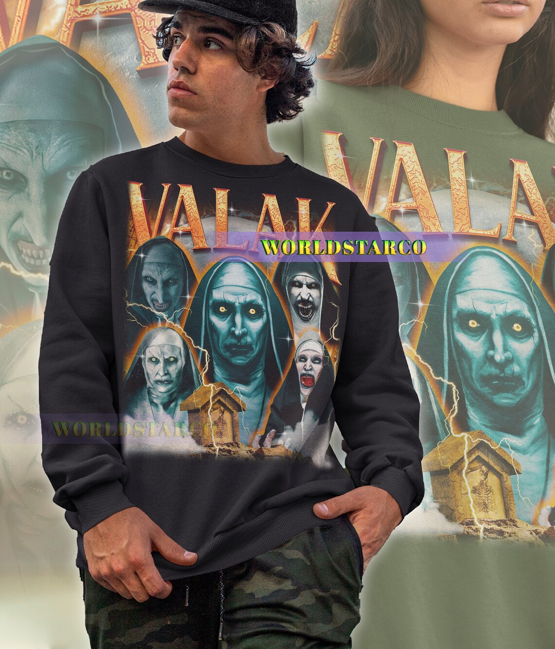 VALAK Vintage Sweatshirt, Valak Homage Sweater, Valak Fan Clothing ...