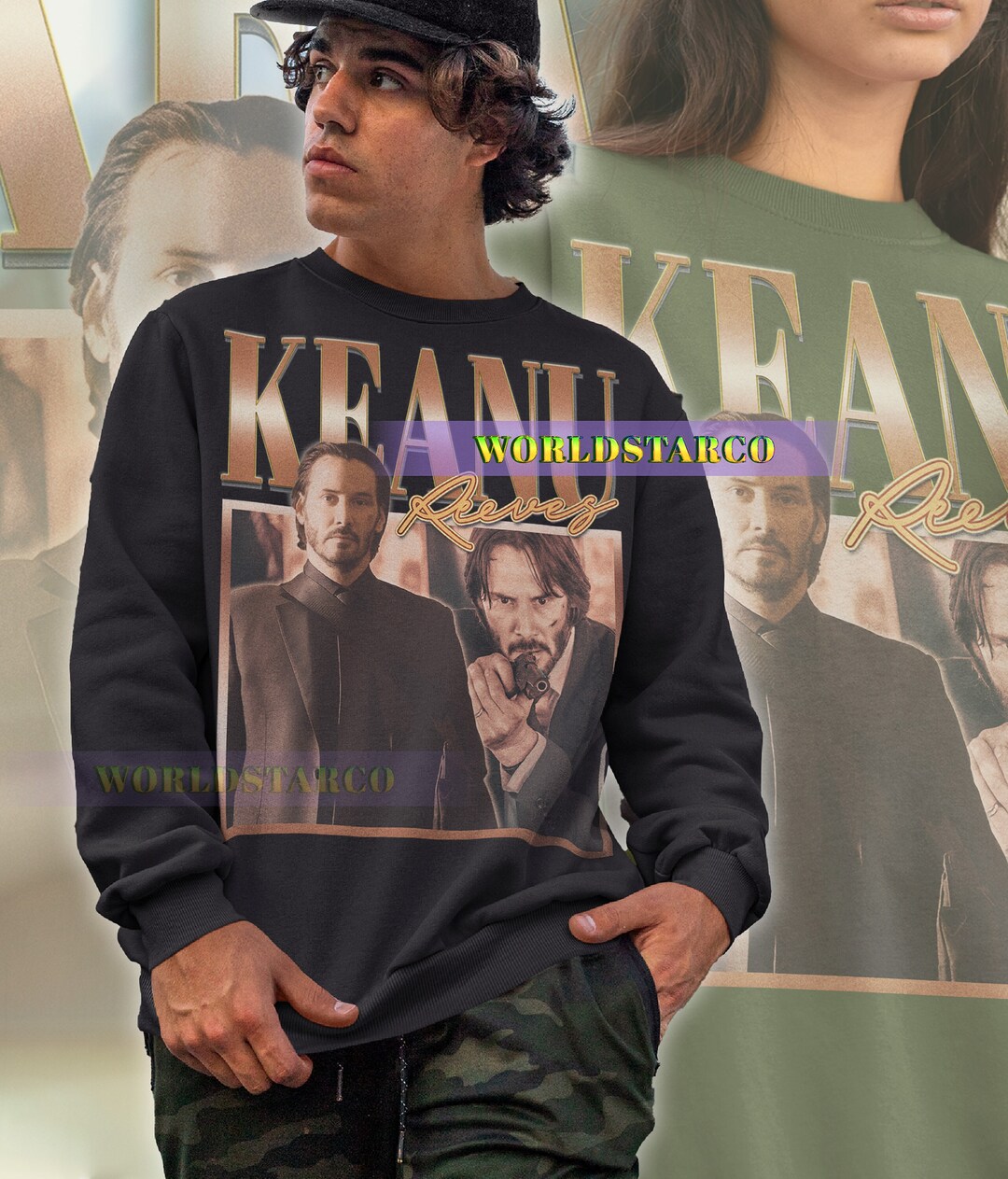 KEANU REEVES Vintage Sweatshirt, Keanu Reeves Homage Sweater, Keanu ...