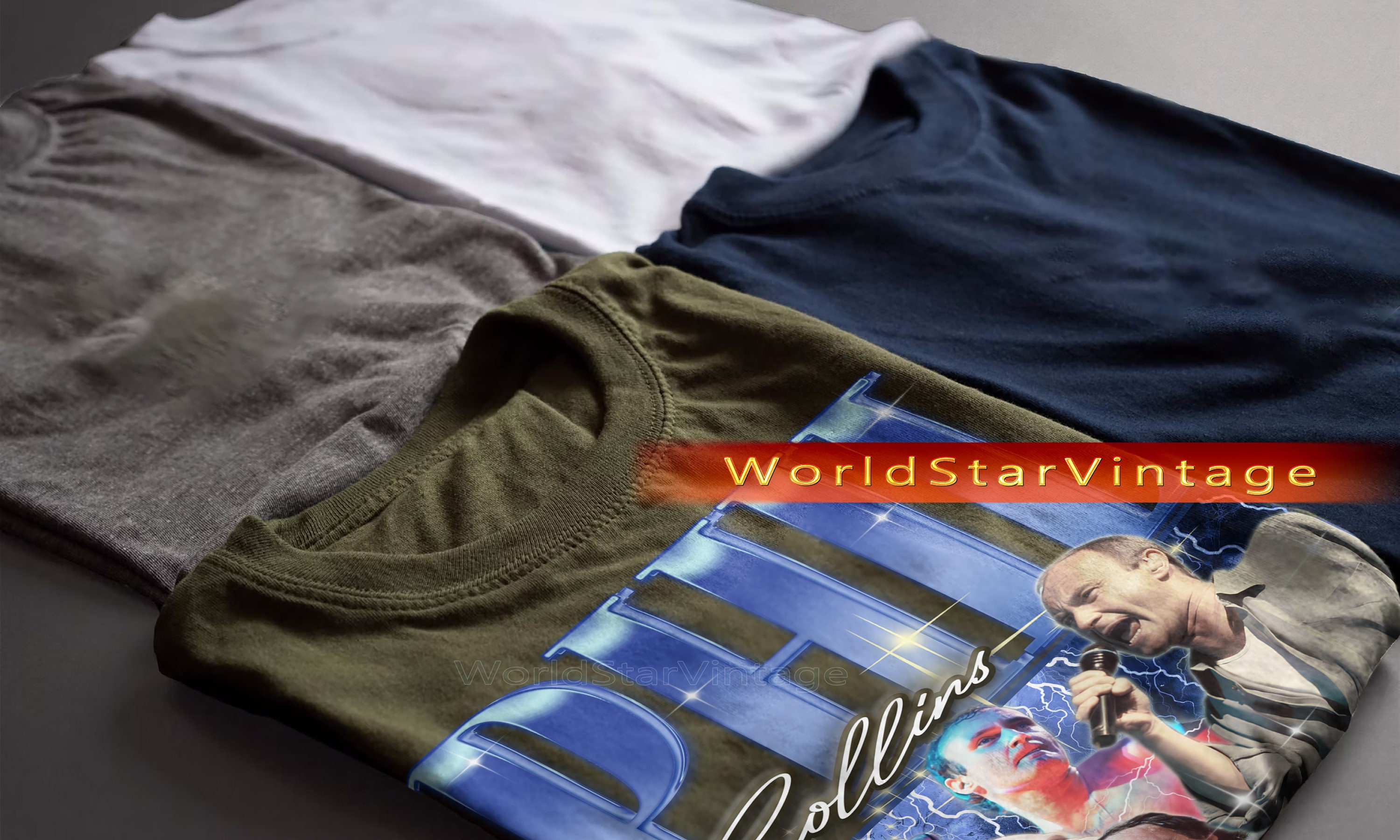 PHIL COLLINS Vintage Shirt, Phil Collins Homage Tshirt, Phil Collins ...