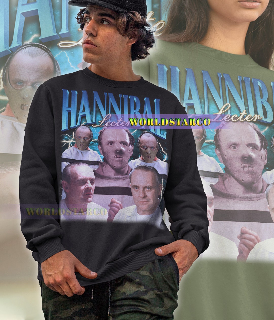 HANNIBAL LECTER Vintage Sweatshirt, Hannibal Lecter Homage Sweater ...