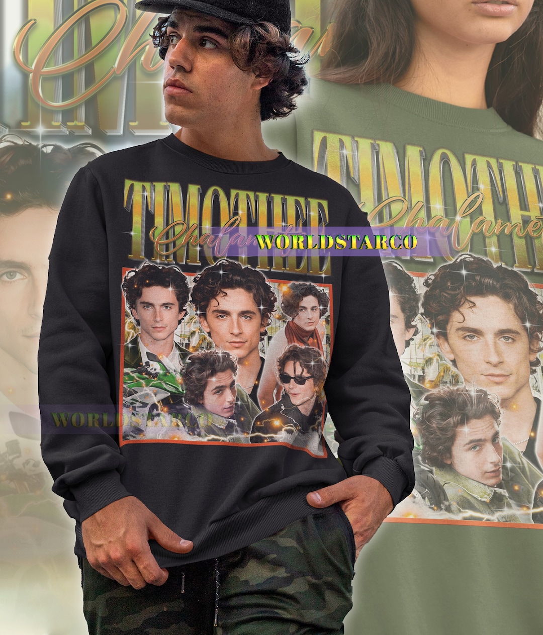 TIMOTHEE CHALAMET Sweatshirt, Timothee Chalamet Retro Sweater, the King ...