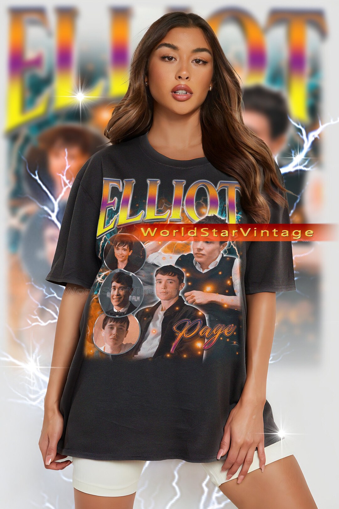 ELLIOT PAGE Vintage Tshirt, Elliot Page Homage Shirt, Elliot Page Fan ...