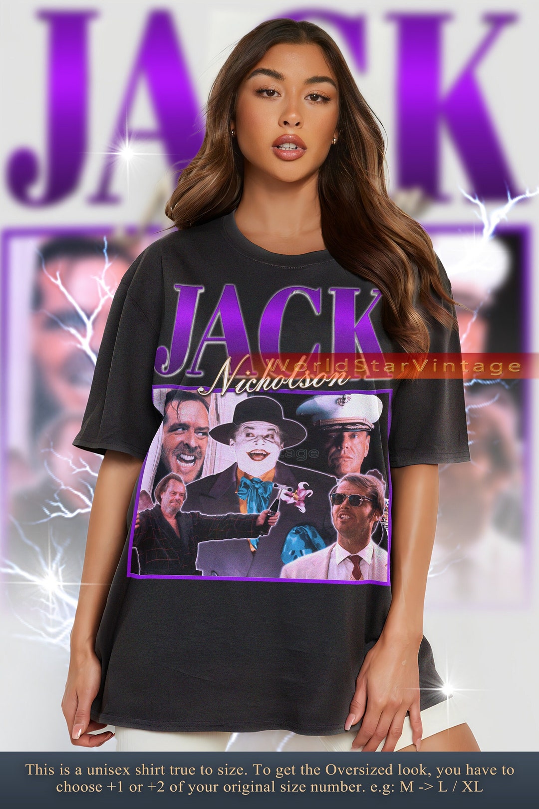 JACK NICHOLSON Vintage Shirt, Jack Nicholson Homage Tshirt, Jack ...