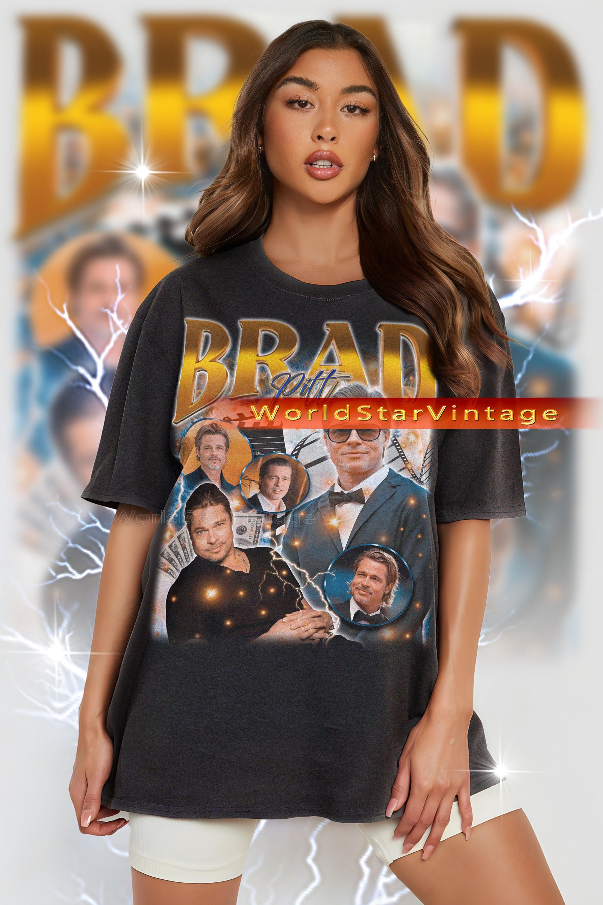 BRAD PITT Vintage Tshirt, Brad Pitt Homage Shirt, Brad Pitt Fan Tees ...