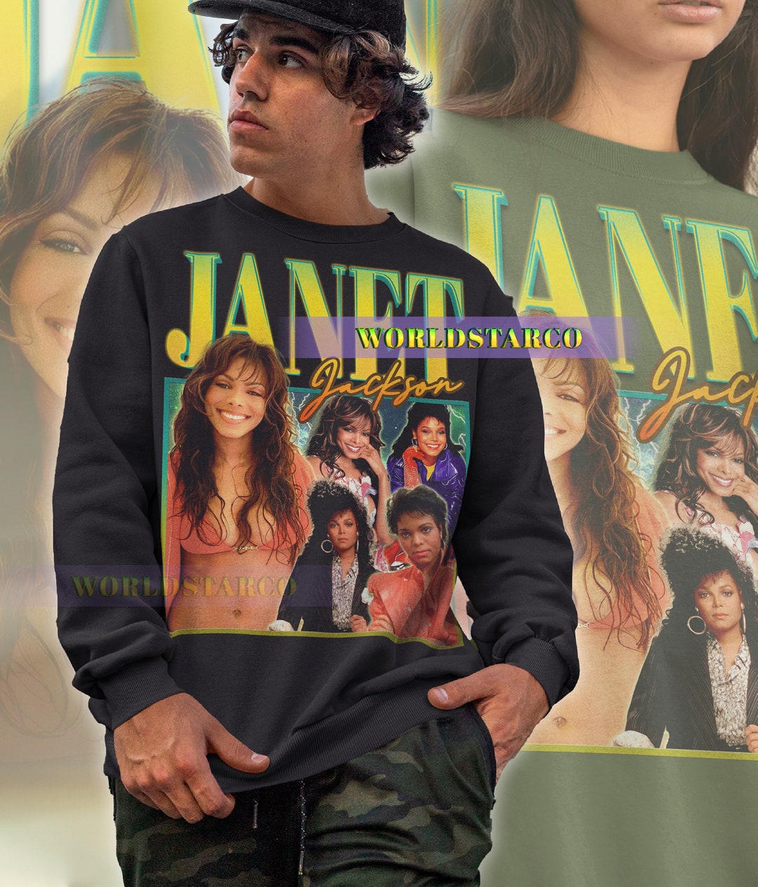 JANET JACKSON Retro Sweatshirt Janet Jackson Tribute Sweater, Janet ...