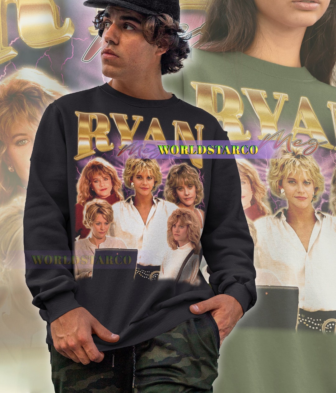 MEG RYAN Vintage Sweatshirt, Meg Ryan Homage Sweater, Meg Ryan Fan, Meg ...