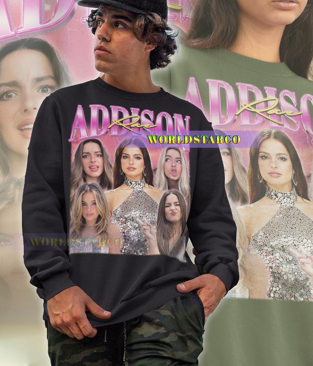 ADDISON RAE Vintage Sweatshirt, Addison Rae Rap 90s Sweater, Addison ...