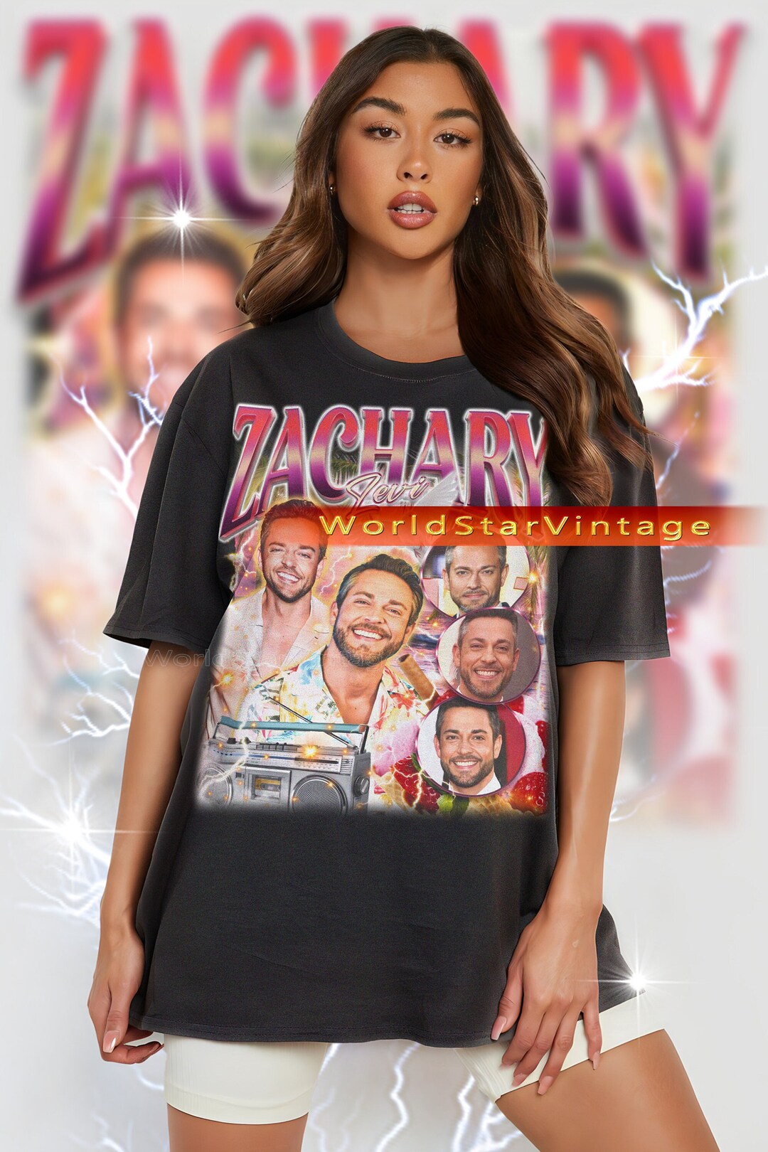 ZACHARY LEVI Vintage Tshirt, Zachary Levi Homage Shirt, Zachary Levi ...