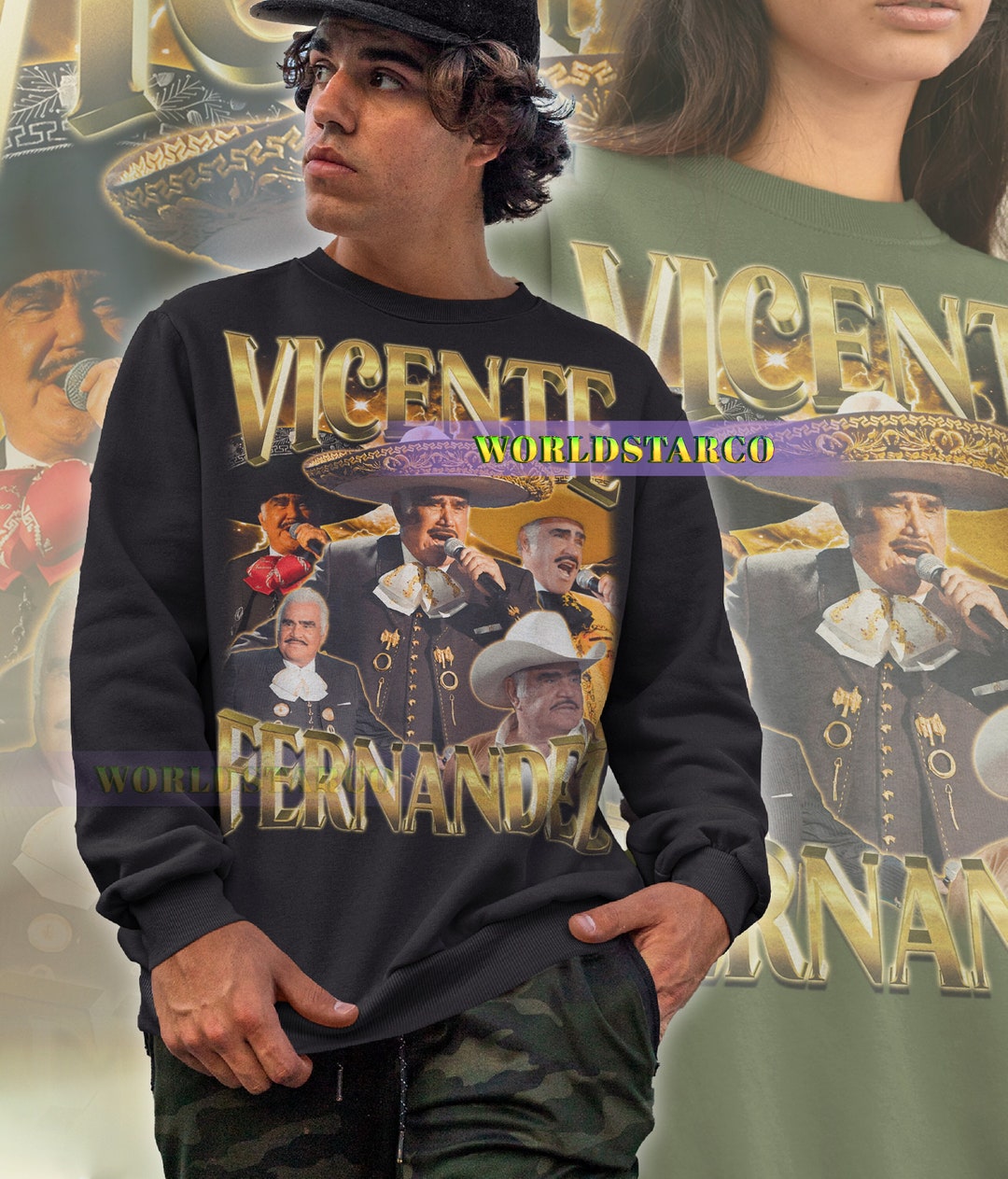 VICENTE FERNÁNDEZ Vintage Sweatshirt, Vicente Fernández Homage Sweater ...