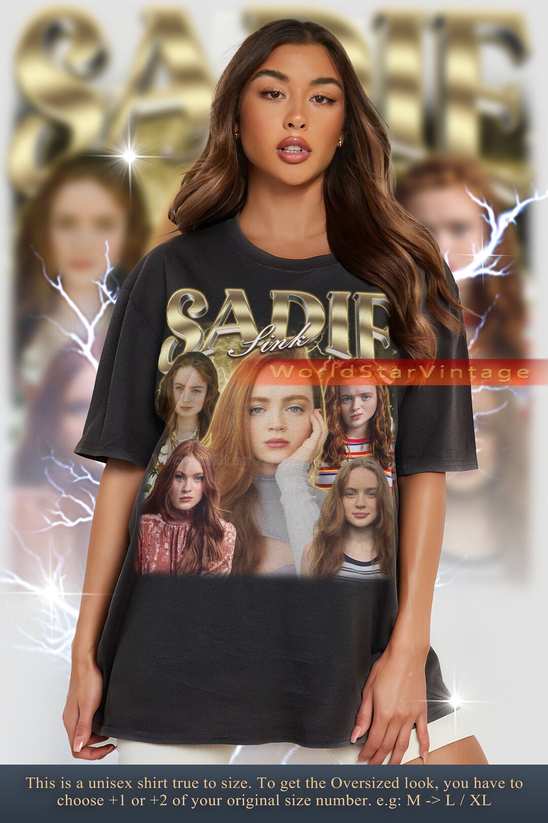 SADIE SINK Vintage Shirt, Sadie Sink Homage Tshirt, Sadie Sink Fan Tees ...