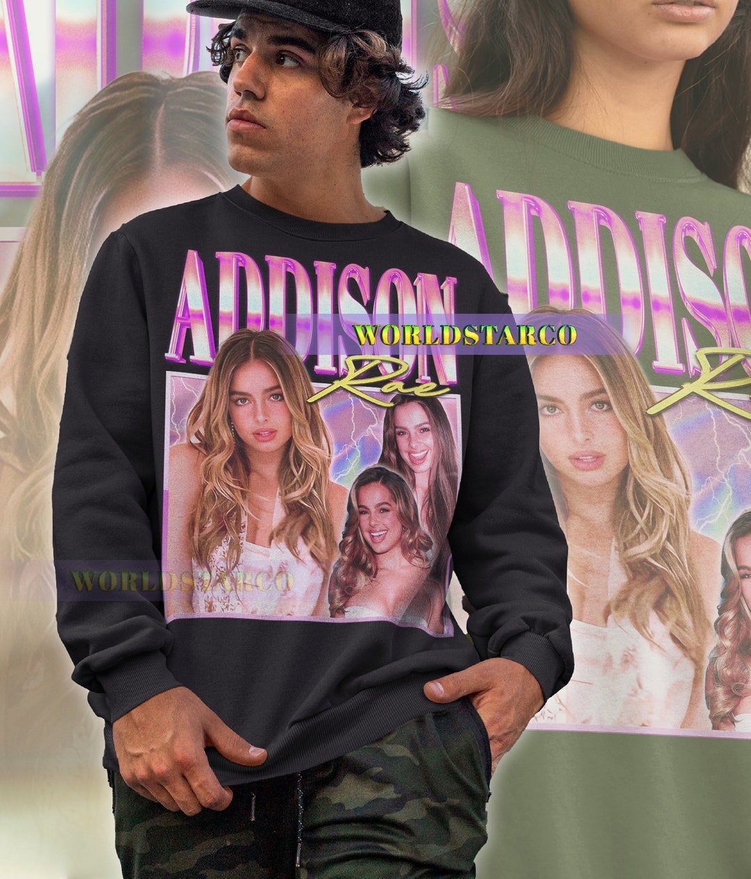 ADDISON RAE Vintage Sweatshirt, Addison Rae Rap 90s Sweater, Addison ...