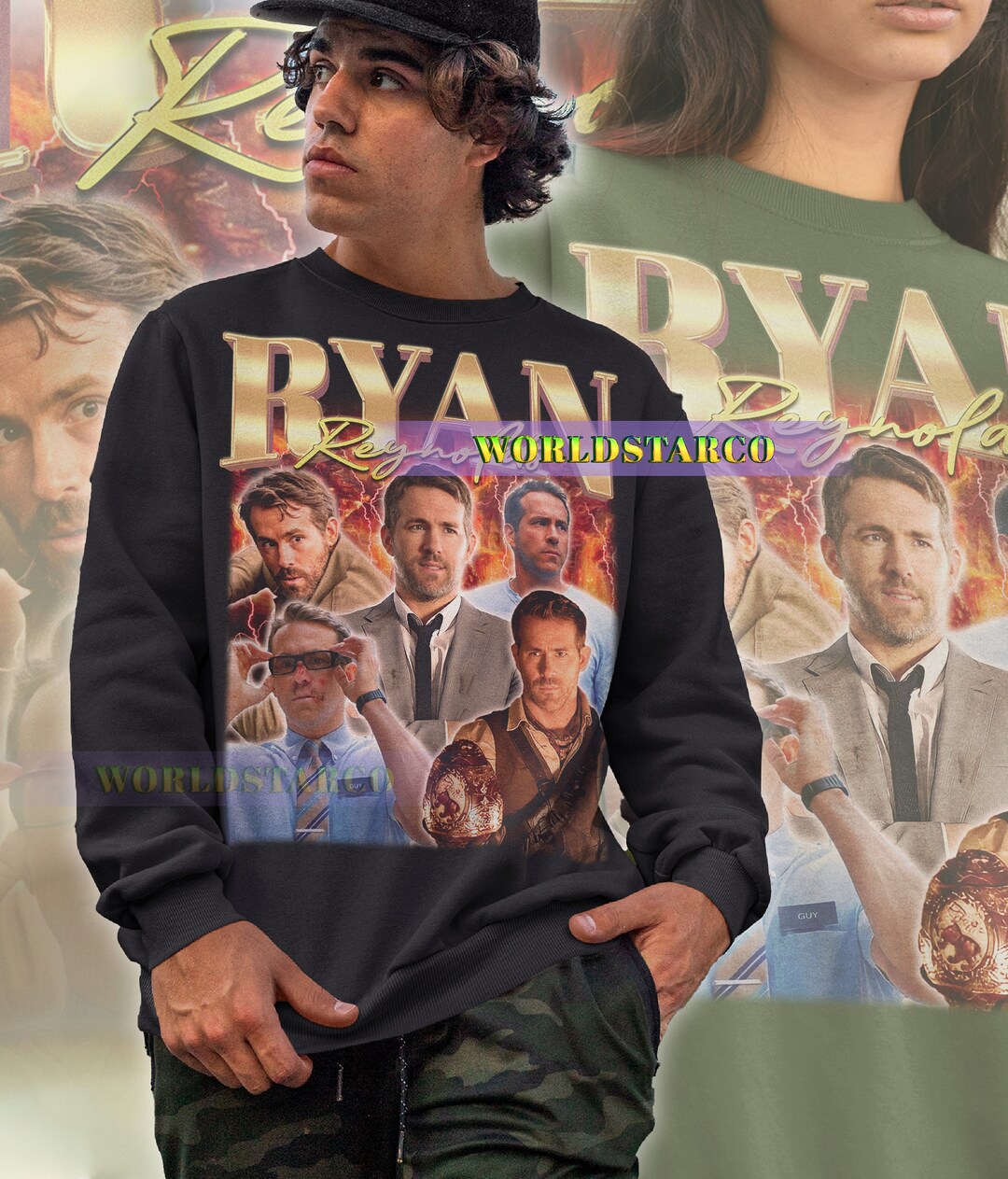 RYAN REYNOLDS Vintage Sweatshirt, Ryan Reynolds Homage Sweater, Ryan ...