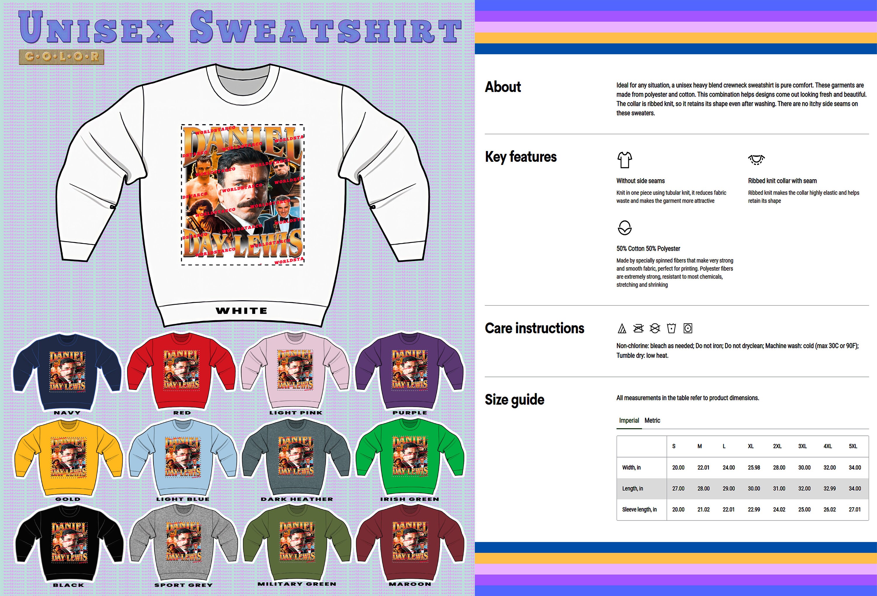 DANIEL DAY LEWIS Vintage Sweatshirt, Daniel Day Lewis Homage Sweater ...