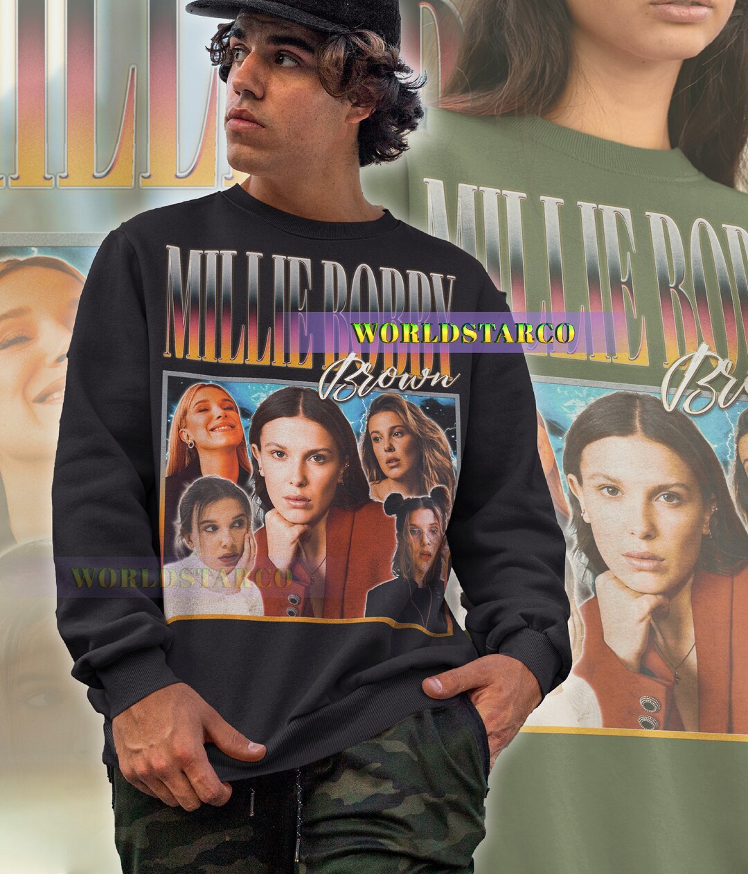 MILLIE BOBBY BROWN Vintage Sweatshirt, Millie Bobby Brown Homage ...