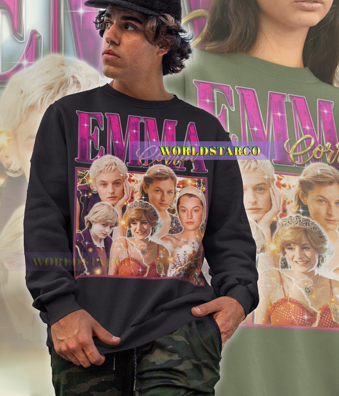 EMMA CORRIN Vintage Sweatshirt, Emma Corrin Homage Sweater, Emma Corrin ...