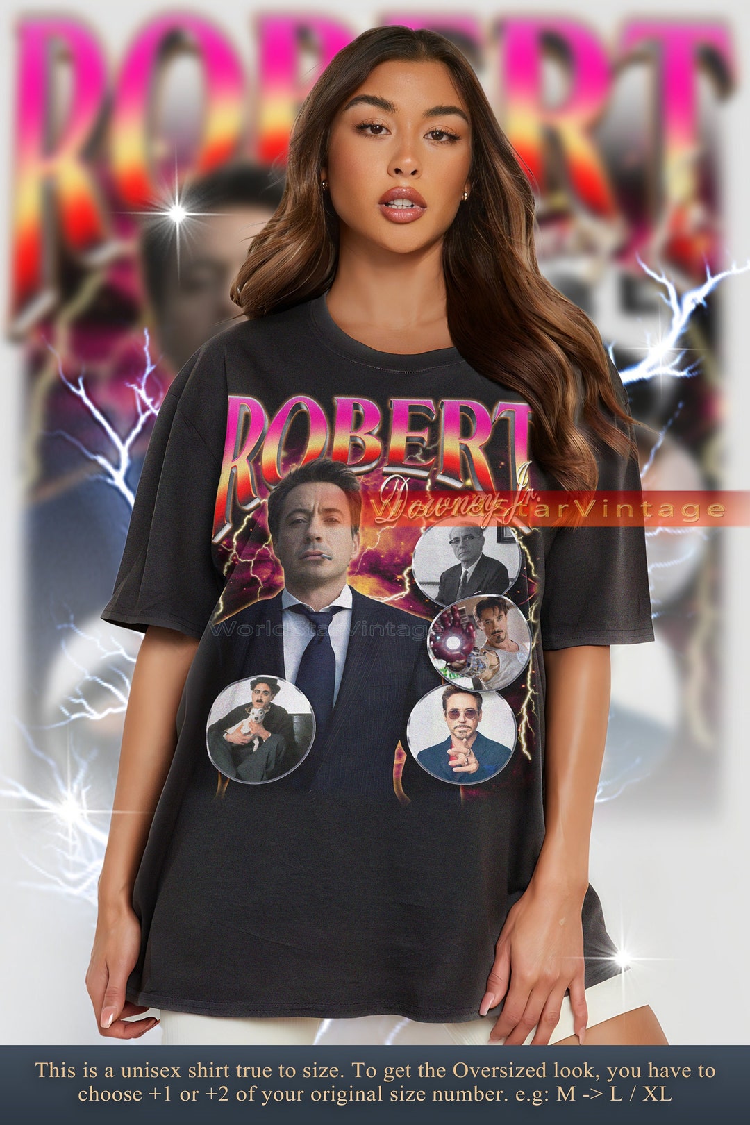 ROBERT DOWNEY JR Vintage Shirt, Robert Downey Jr Homage Tshirt, Robert ...
