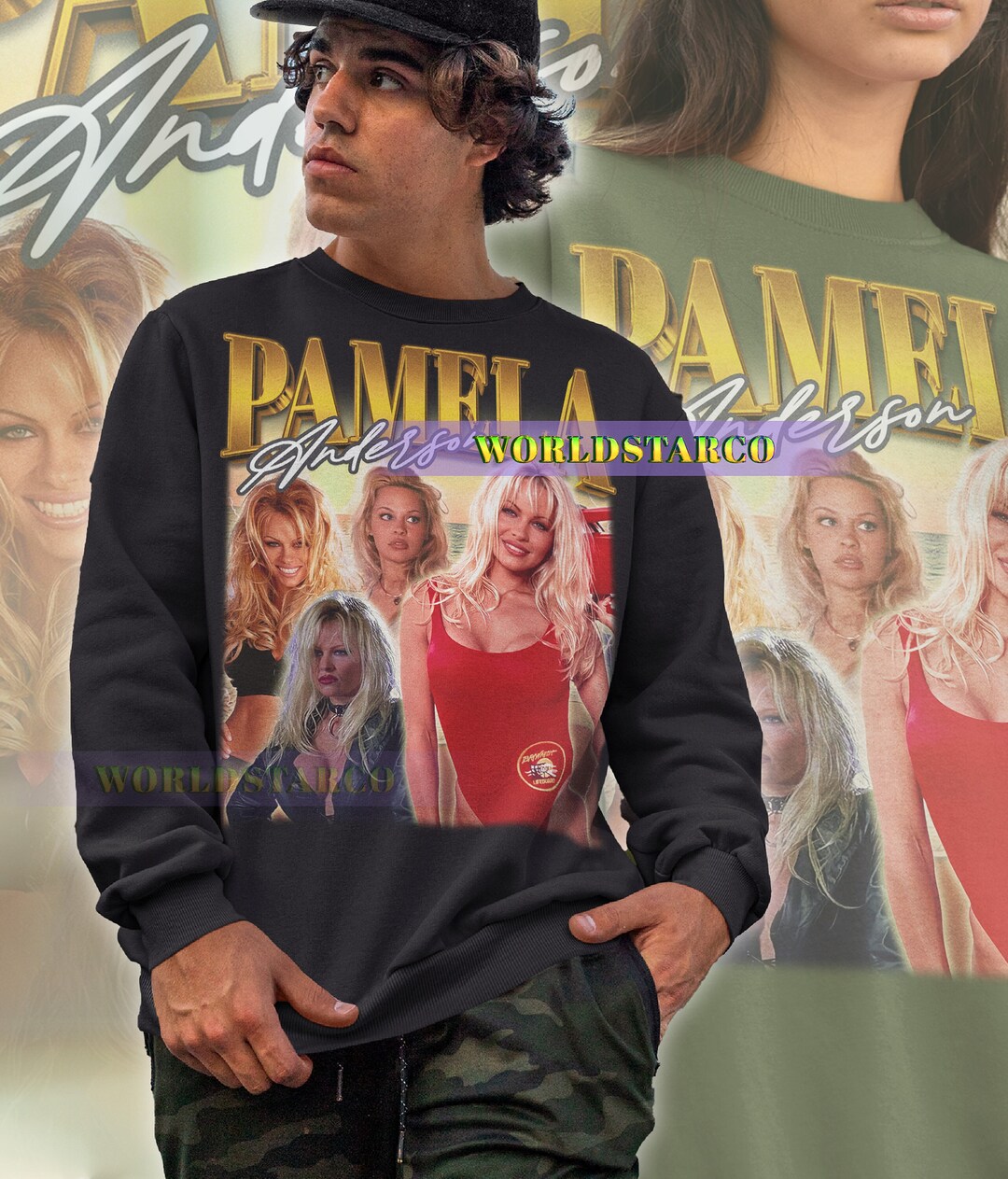 PAMELA ANDERSON Vintage Sweatshirt, Pamela Anderson Homage Sweater ...