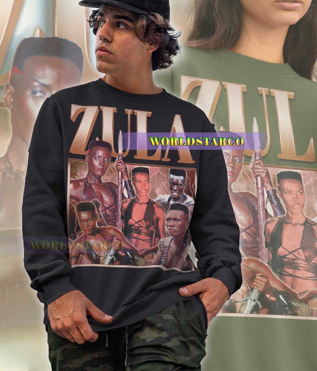 ZULA Grace Jones Vintage Sweatshirt, Zula Homage Sweater, Zula Fan Tees ...