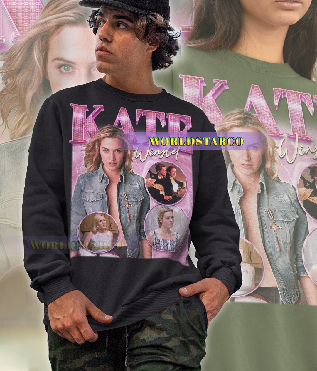 KATE WINSLET Vintage Sweatshirt, Actress Kate Winslet Homage Sweater ...