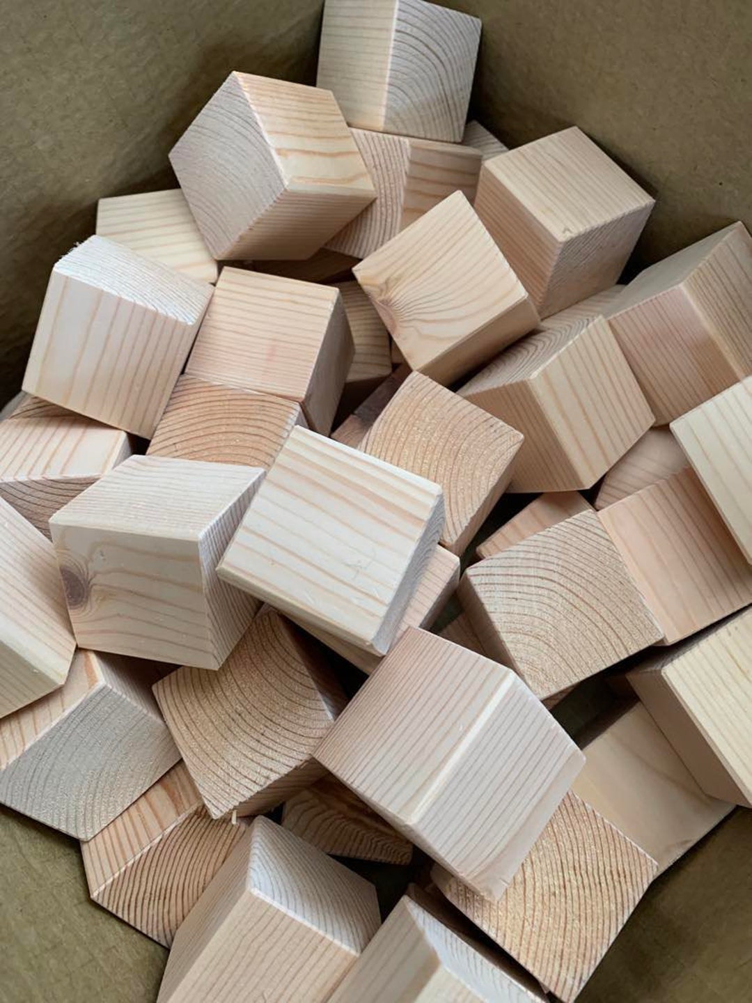 Wood Blocks Sets of 10, 20, 30, 40 or 50 Pieces, Wooden Block Toys for ...