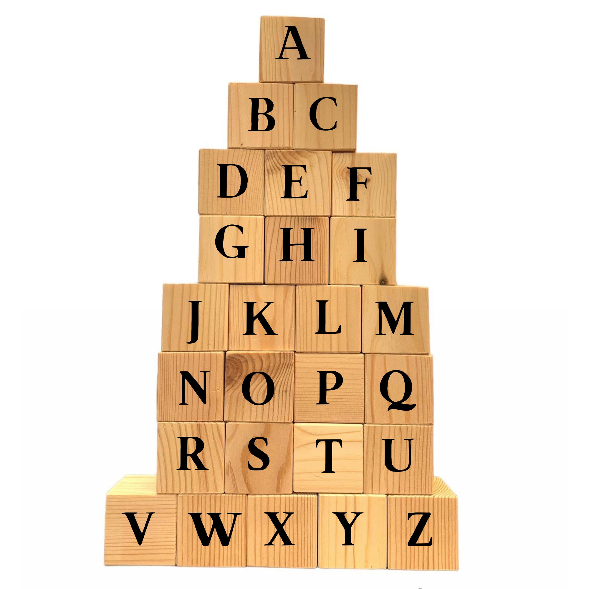 Alphabet Blocks, ABC Wooden Blocks, Wooden Toy Blocks, Building Blocks ...