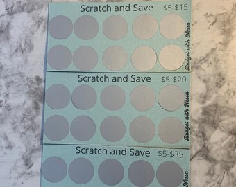 Scratch off Savings Challenge, Scratch and Save ,scratch off Card ...