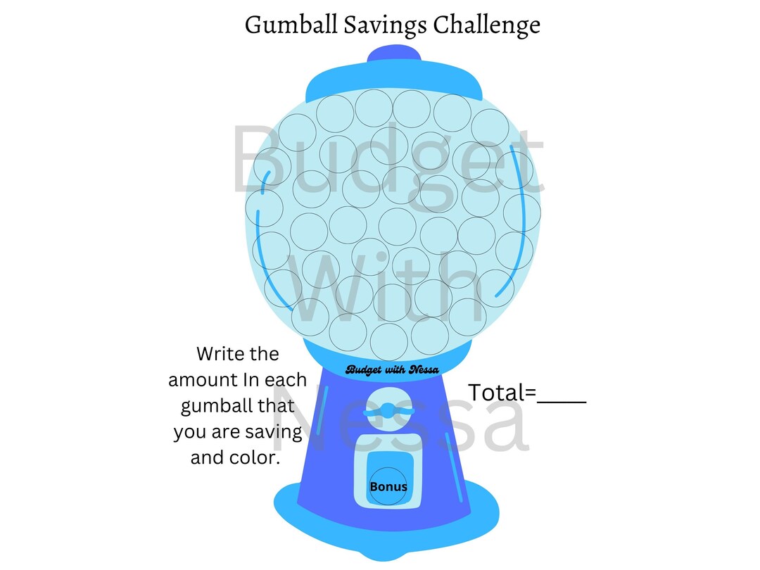Gumball Savings Challenge Fill In - Etsy