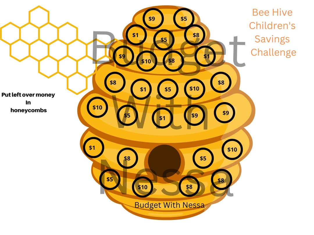 Bee Hive Children's Savings Challenge - Etsy