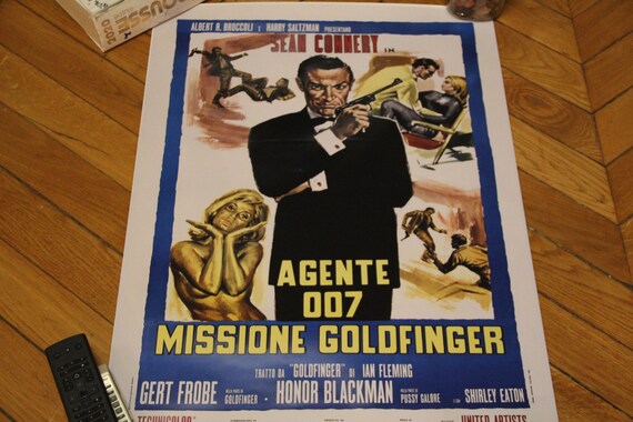 Goldinger 1964 Agente 007 Godlfinger Italy Print Poster James - Etsy