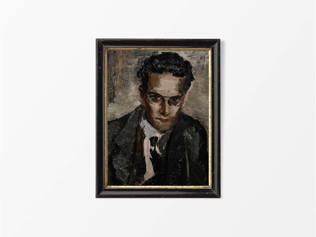 Italian Man Portrait Oil Painting | Dark Moody Vintage Art Print ...
