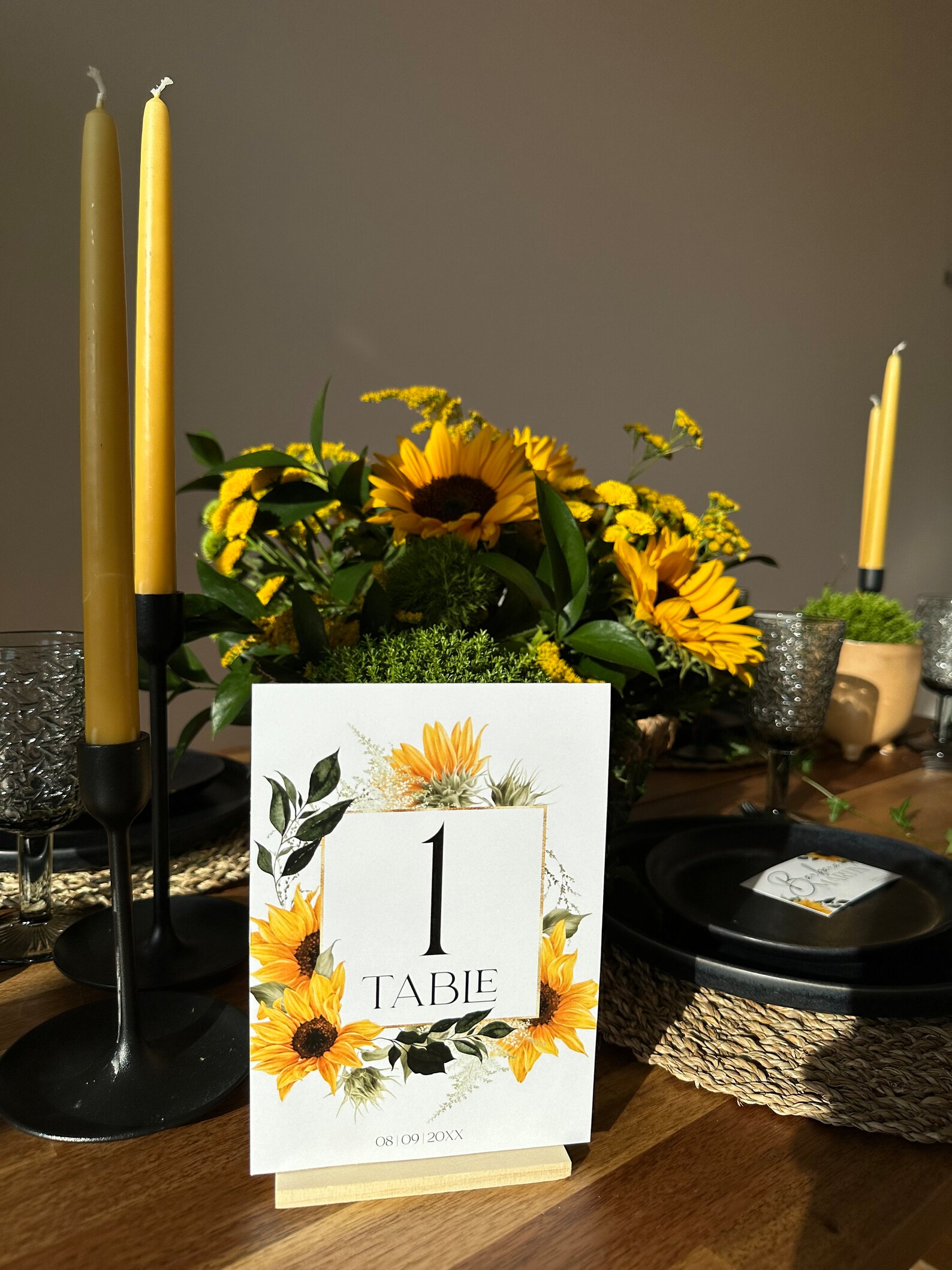 SUNFLOWER Table Numbers Template Printable Rustic Wedding - Etsy