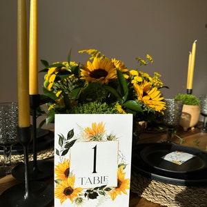 SUNFLOWER Table Numbers Template Printable Rustic Wedding - Etsy